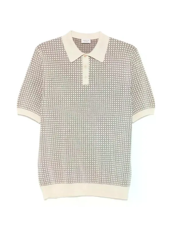 GALLIA Check-pattern Short-sleeve Polo Shirt