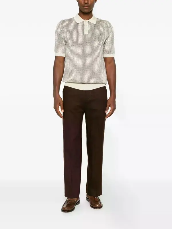 GALLIA Check-pattern Short-sleeve Polo Shirt