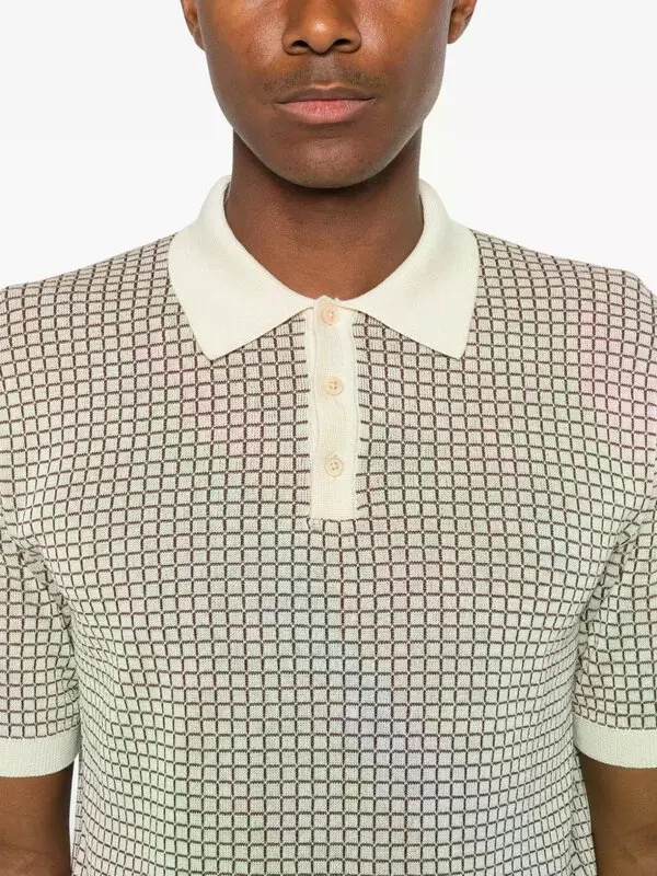 GALLIA Check-pattern Short-sleeve Polo Shirt
