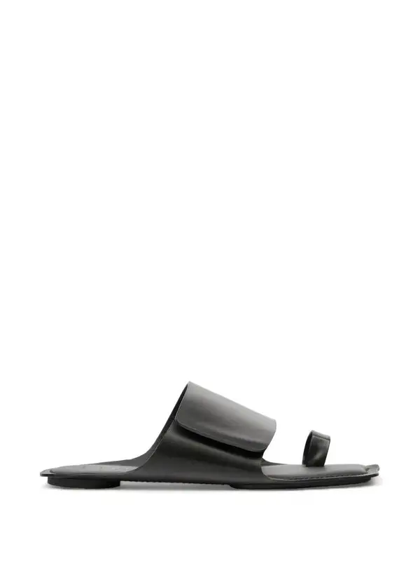 MAISON MARGIELA Broad Strap Leather Sandals - Black