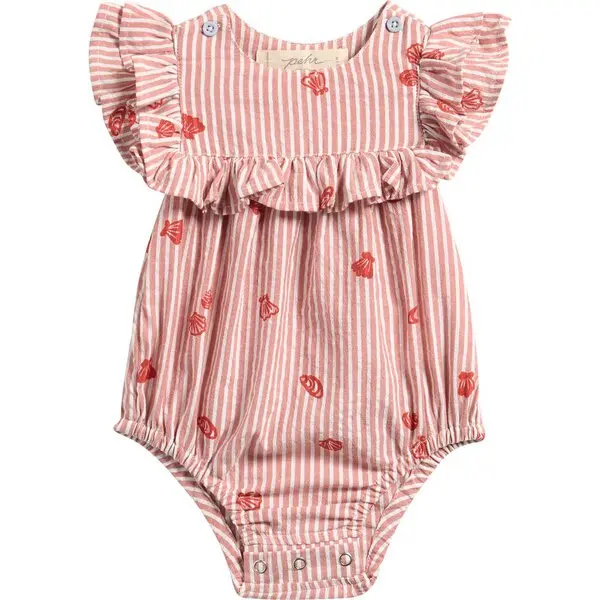 PEHR Stripe Organic Cotton Bubble Romper - Shell Belle