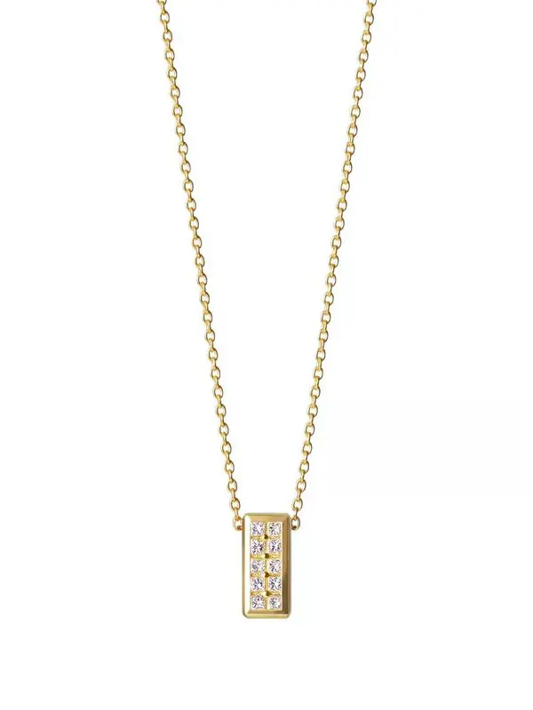 Shihara Brick-pendant Diamond Necklace - Gold