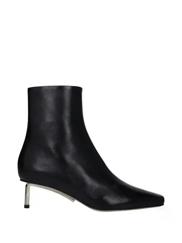 Off-White Geometric-heel Pointed-toe Ankle Boots - Black