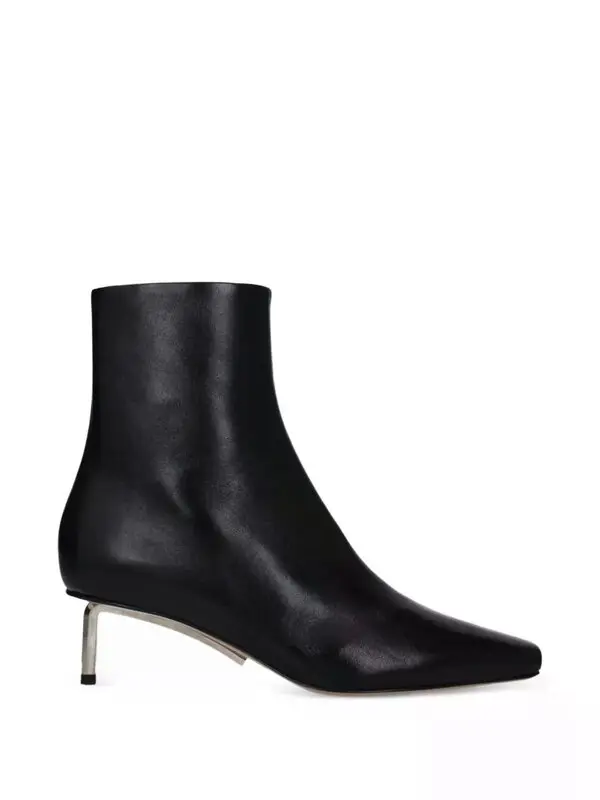 Off-White Geometric-heel Pointed-toe Ankle Boots - Black
