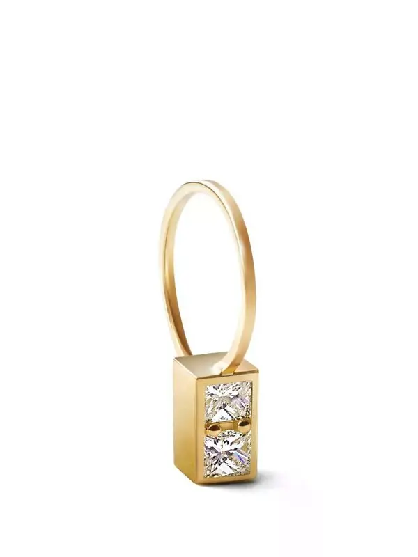 Shihara Box-shaped Diamond Earring - Gold