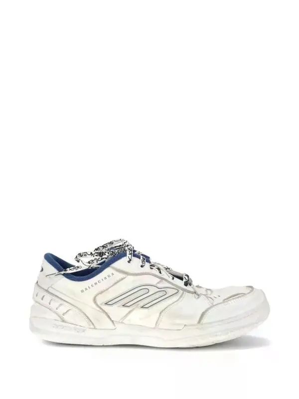 Balenciaga Hamptons Distressed Sneakers - White