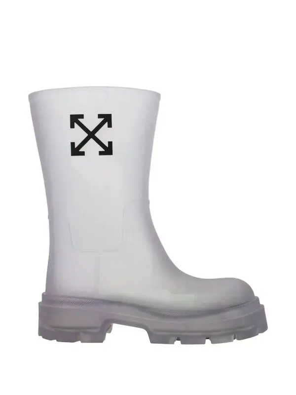 Off-White Ankle Boots With Lug Sole And Arrow Logo - White