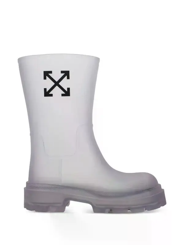 Off-White Ankle Boots With Lug Sole And Arrow Logo - White