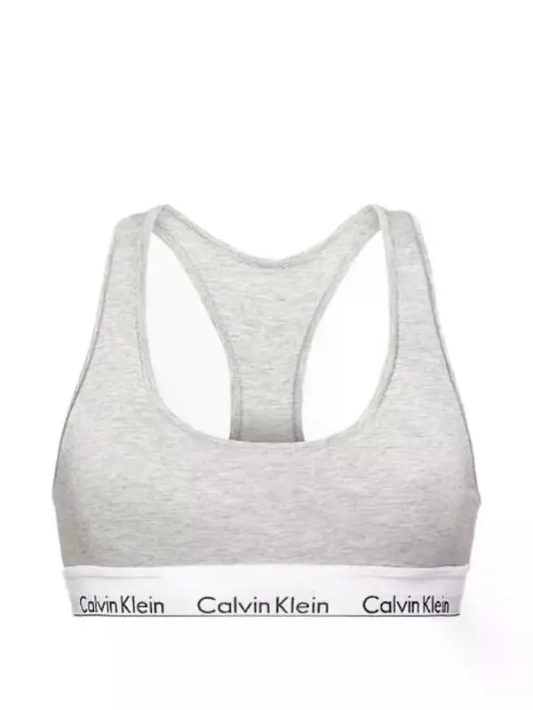 Calvin Klein Cotton Racerback Bralette - Grey
