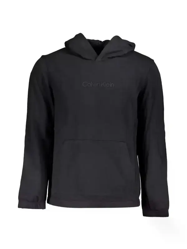 Calvin Klein Logo-embroidered Hoodie - Black