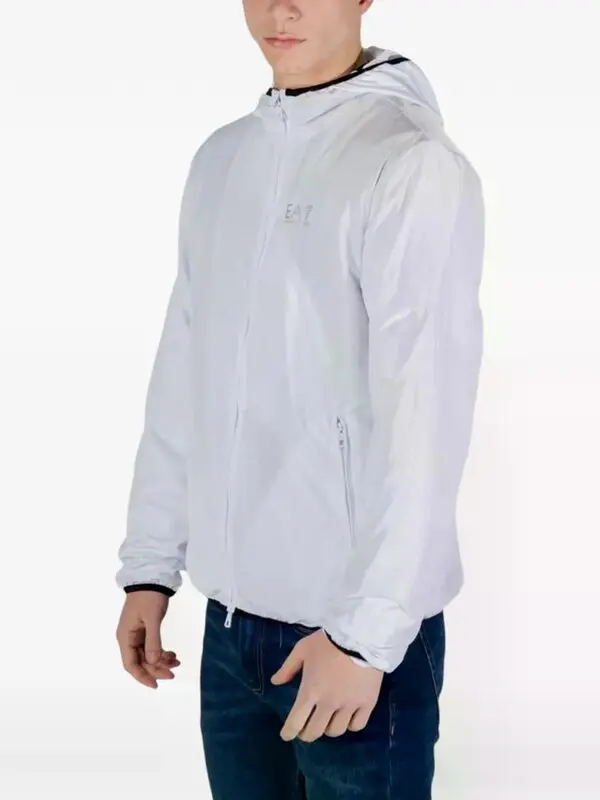 EA7 Logo-detail Hooded Jacket - White