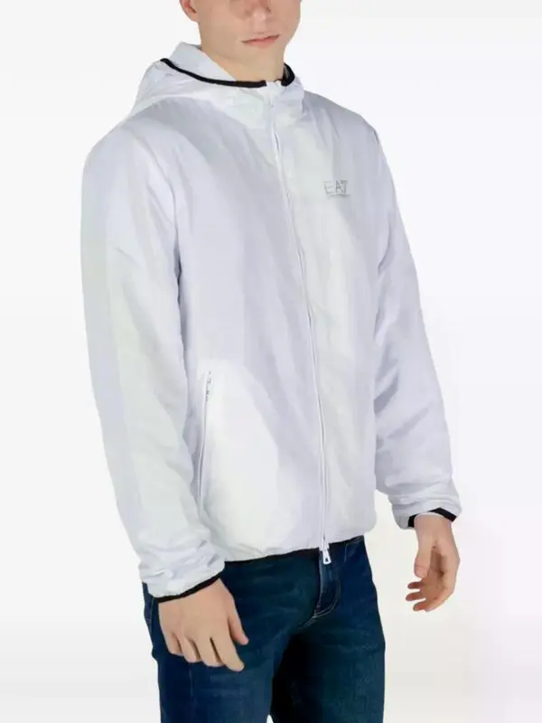 EA7 Logo-detail Hooded Jacket - White