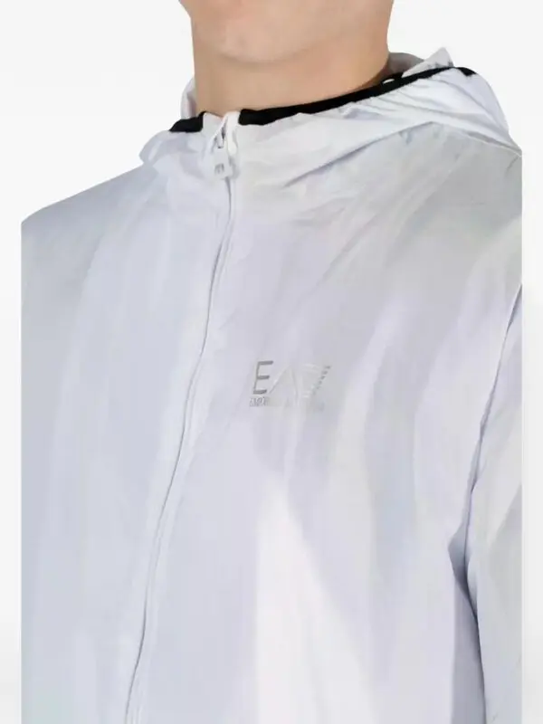 EA7 Logo-detail Hooded Jacket - White