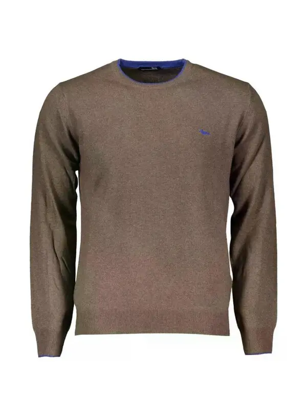HARMONT & BLAINE Embroidered Logo Crew-neck Sweater - Brown