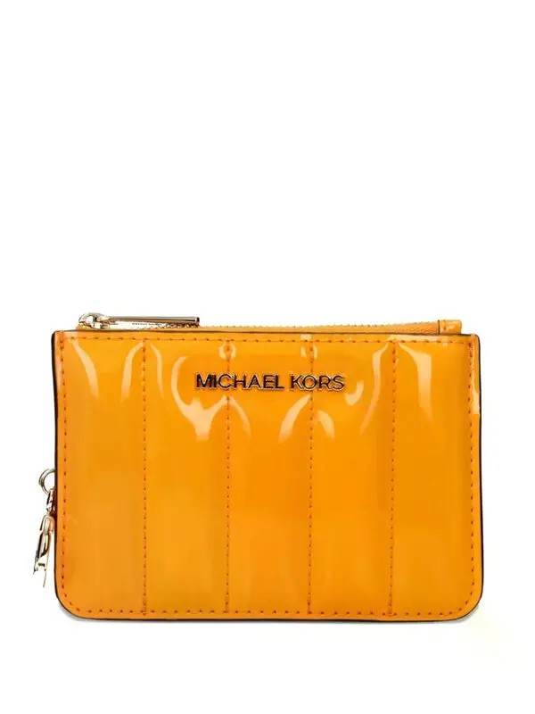 Michael Kors Quilted Patent Card Holder - Orange
