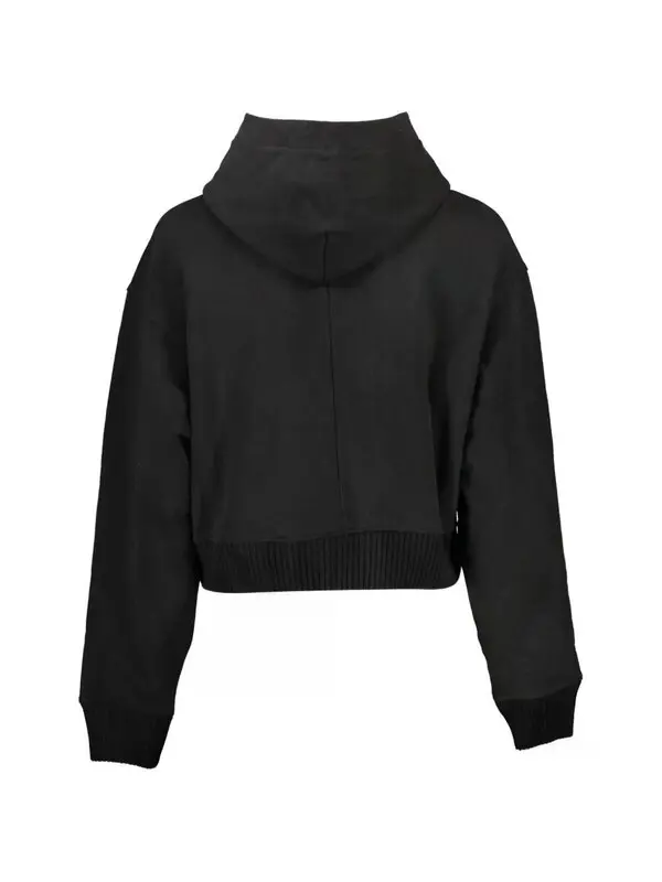 Calvin Klein Patch Cropped Hoodie - Black