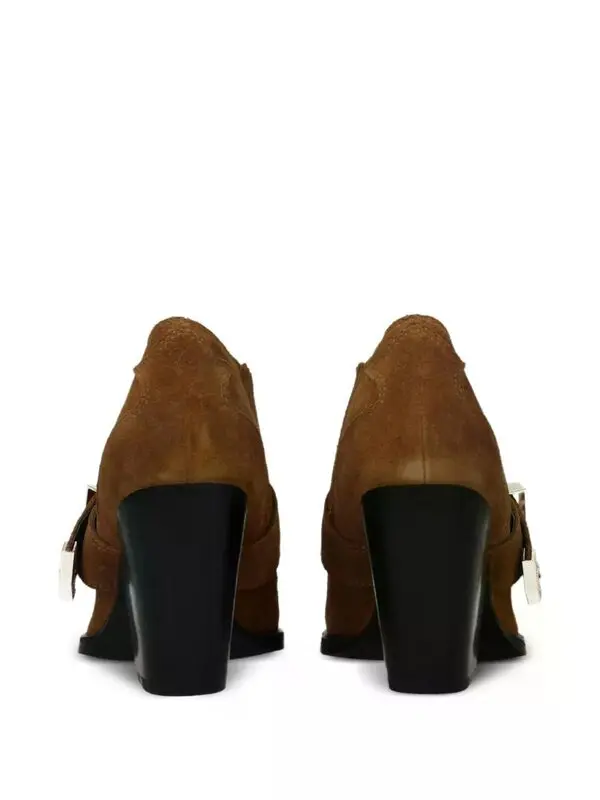 Versace Buckle-strap Suede Ankle Boots
