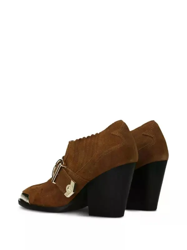 Versace Buckle-strap Suede Ankle Boots