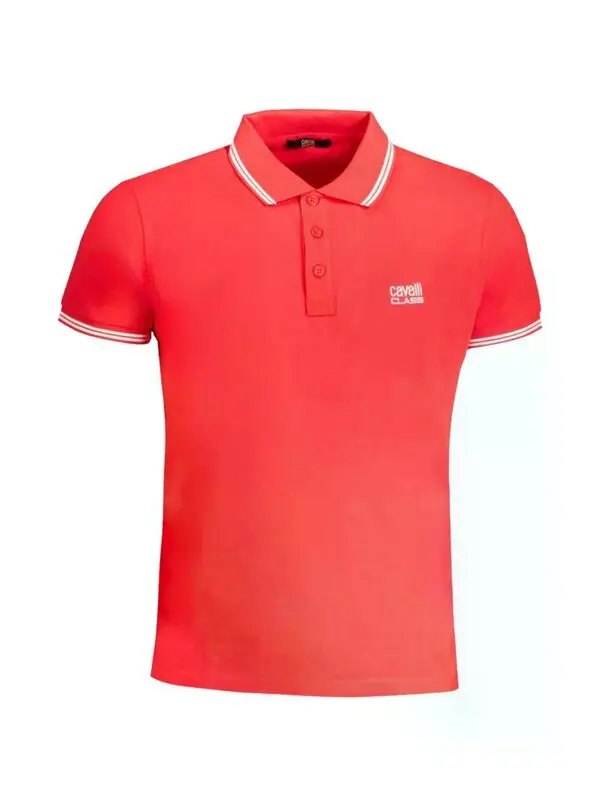 Roberto Cavalli Logo-embroidered Tipped Polo Shirt - Red