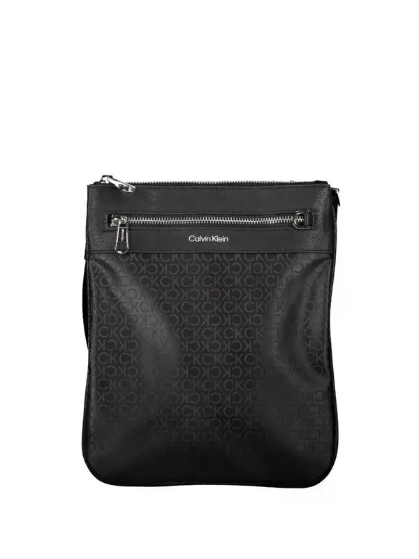 Calvin Klein Monogram-pattern Shoulder Bag - Black