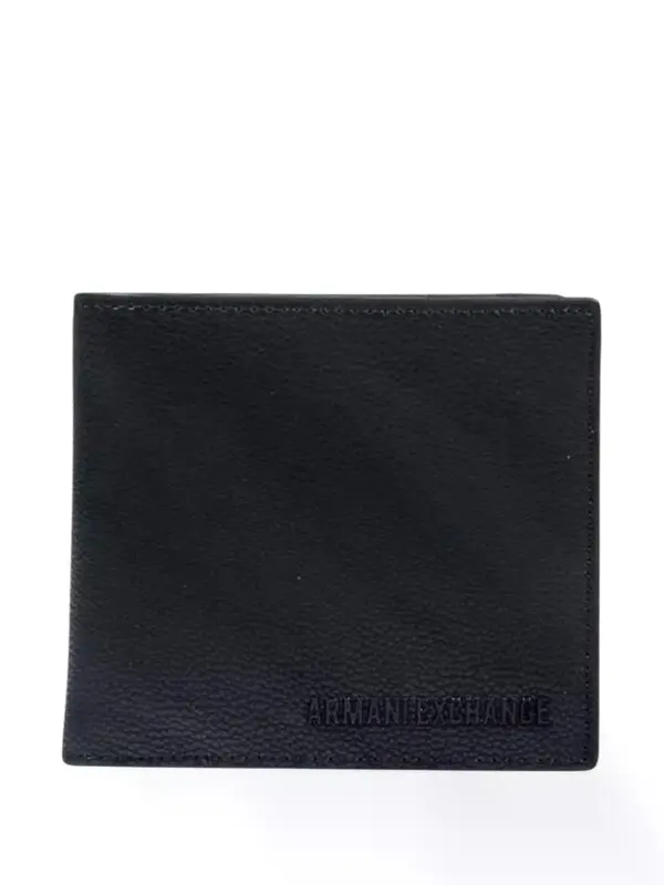 Armani Exchange Pebbled-texture Bifold Wallet - Black