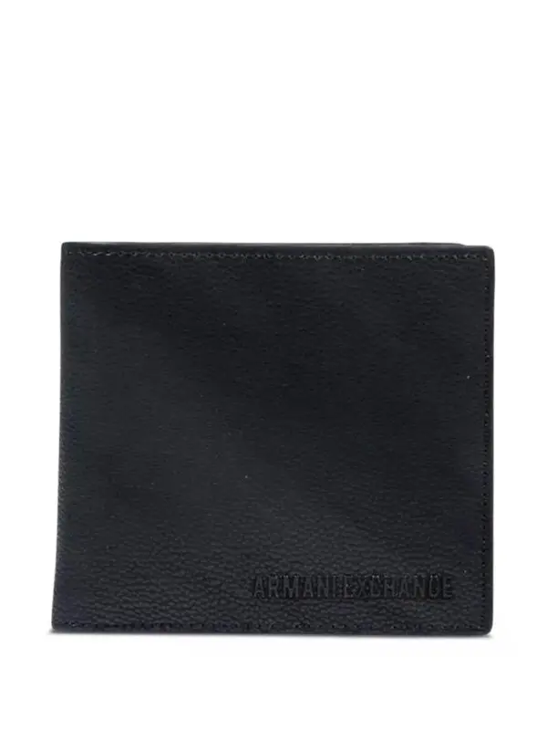 Armani Exchange Pebbled-texture Bifold Wallet - Black