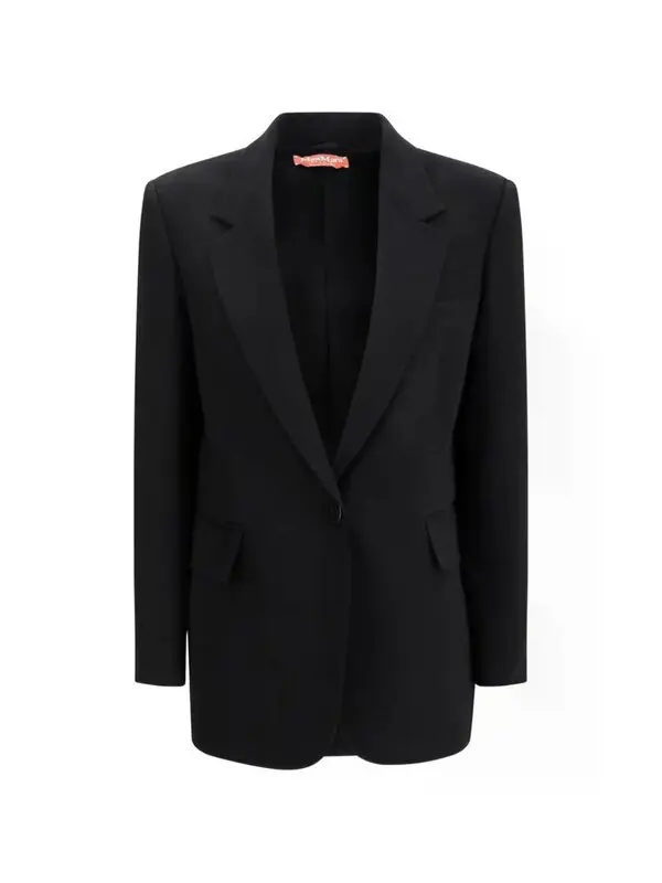 Max Mara Single-breasted Peak-lapel Blazer - Black