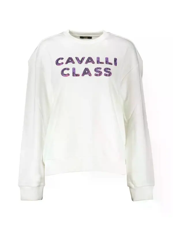 Roberto Cavalli Logo-print Relaxed Fit Sweatshirt - White