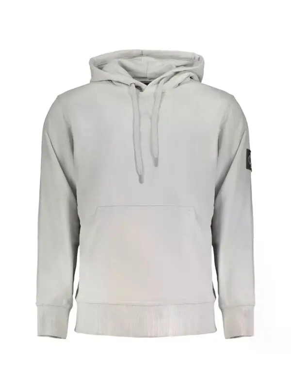Calvin Klein Logo-patch Drawstring Hoodie - Grey