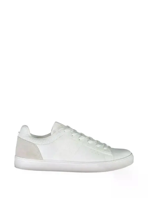 NAPAPIJRI Suede-panelled Leather Sneakers - White