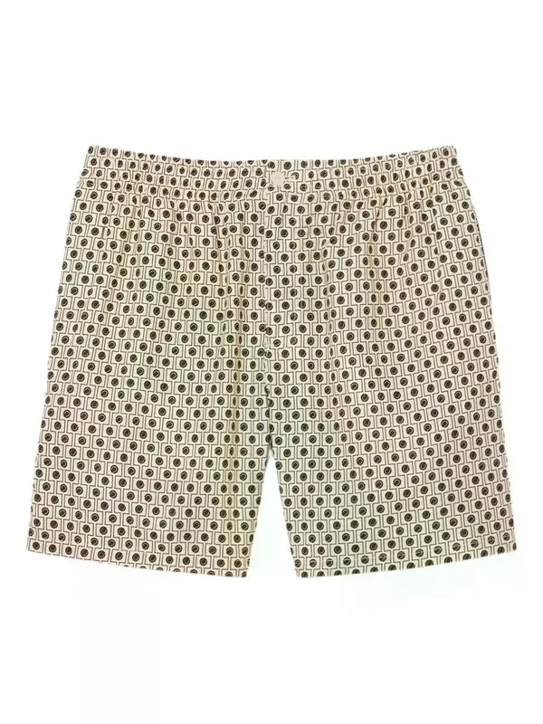 Lacoste Geometric-print Shorts - Neutrals