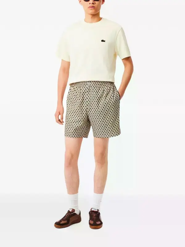 Lacoste Geometric-print Shorts - Neutrals
