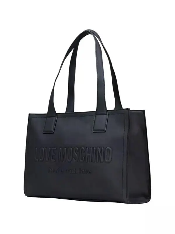 Moschino Embossed-logo Tote Bag - Black
