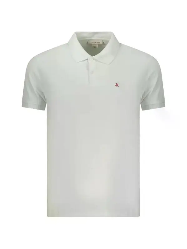 Calvin Klein Embroidered-logo Polo Shirt - White