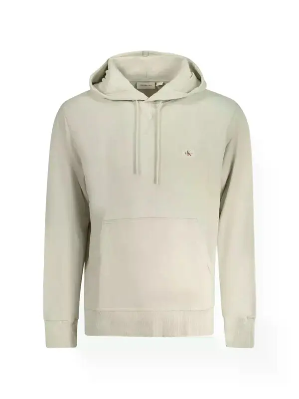 Calvin Klein Logo-patch Cotton Hoodie - Neutrals