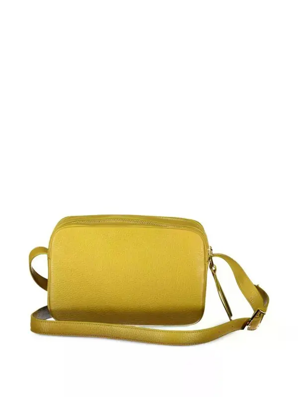 COCCINELLE Leather Crossbody Bag With Logo Lettering - Yellow