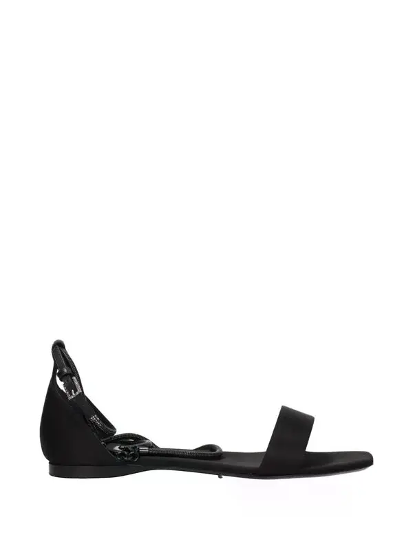 Max Mara Crystal-embellished Satin Sandals - Black