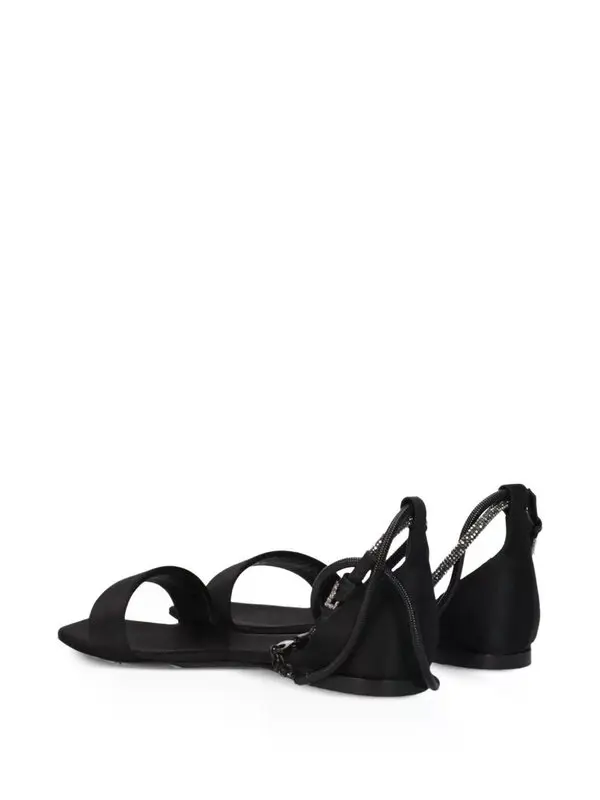 Max Mara Crystal-embellished Satin Sandals