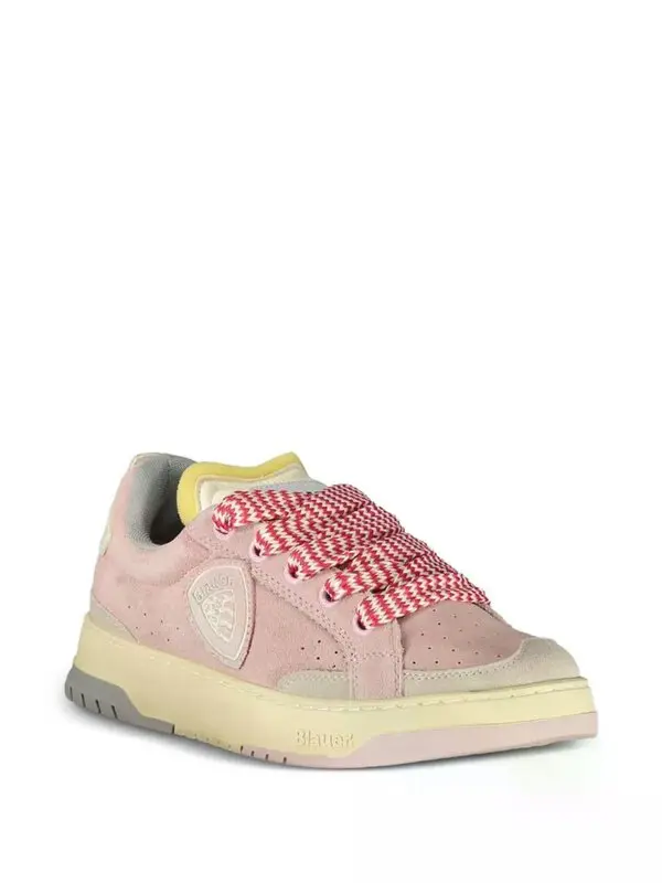 BLAUER. Suede Lace-up Sneakers - Pink