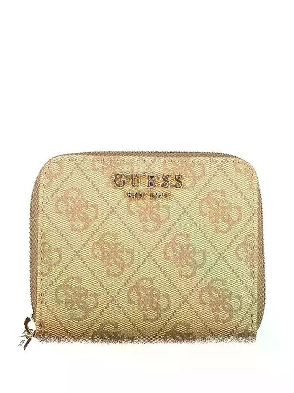 Guess Monogram-print Logo-plaque Wallet - Neutrals