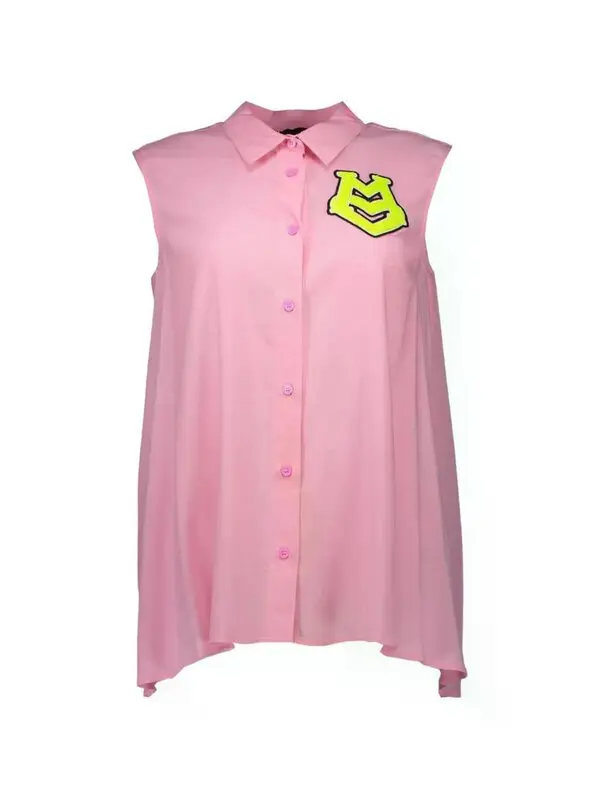 Moschino Sleeveless Shirt With Graphic Patch - Pink