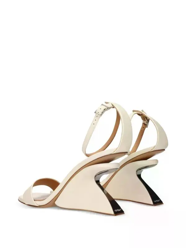 Off-White Sculpted-heel Leather Sandals - Neutrals