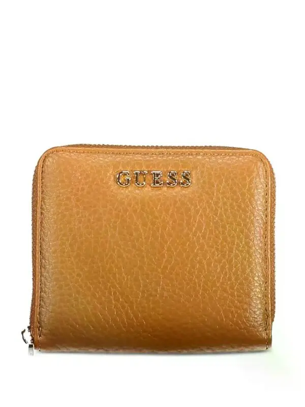 Guess Grained Logo-lettering Wallet - Brown