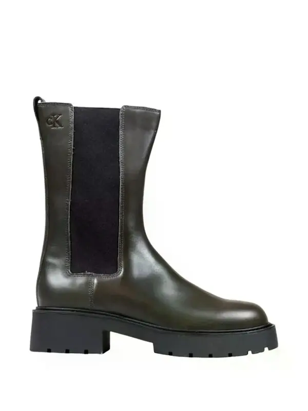 Calvin Klein Logo-debossed Chunky-sole Chelsea Boots - Brown