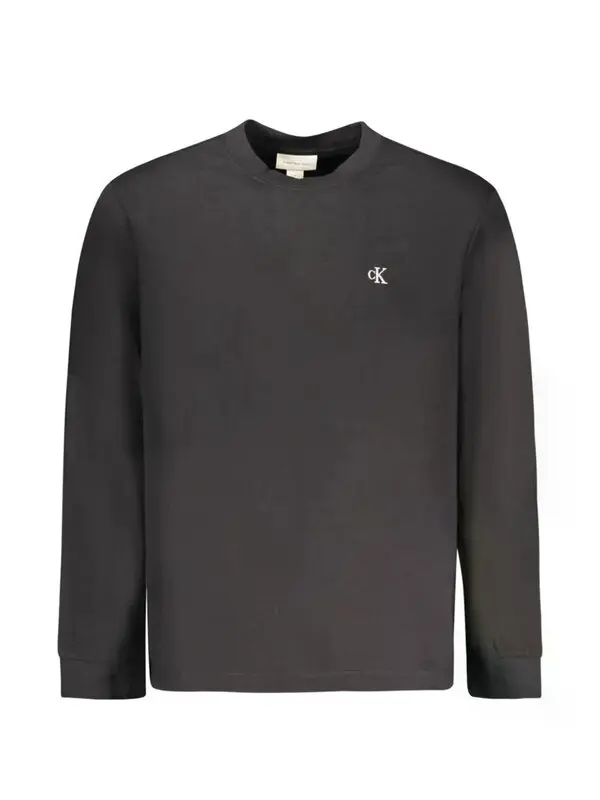 Calvin Klein Long-sleeve Logo-print T-shirt - Black