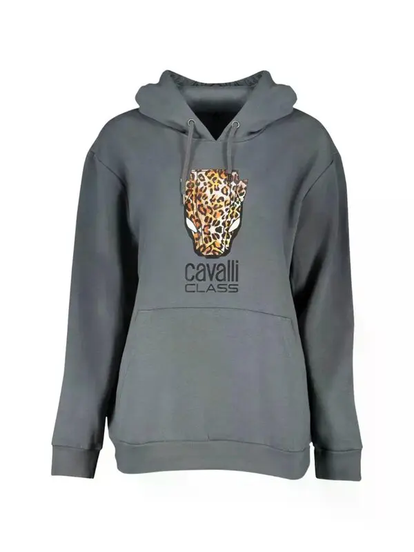 Roberto Cavalli Logo-detail Pocket Hoodie - Grey