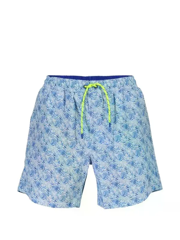 NORTH SAILS Shell-print Drawstring Swim Shorts - Blue