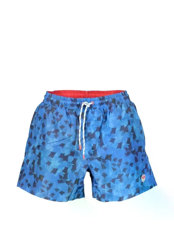 NORTH SAILS Geometric-print Drawstring Swim Shorts - Blue