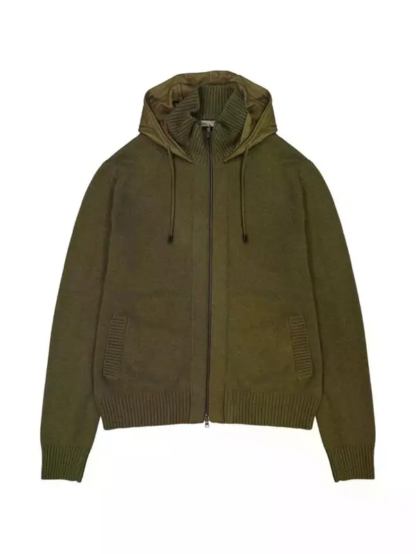 Herno Zip-up Cashmere Hoodie - Green