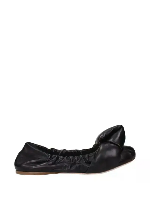 Miu Miu Gathered Bow-detail Ballerina Flats - Black